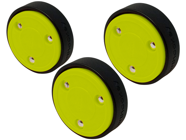 4oz YELLOW Slider Stickhandling Puck - BOX of 40 – Smarthockey
